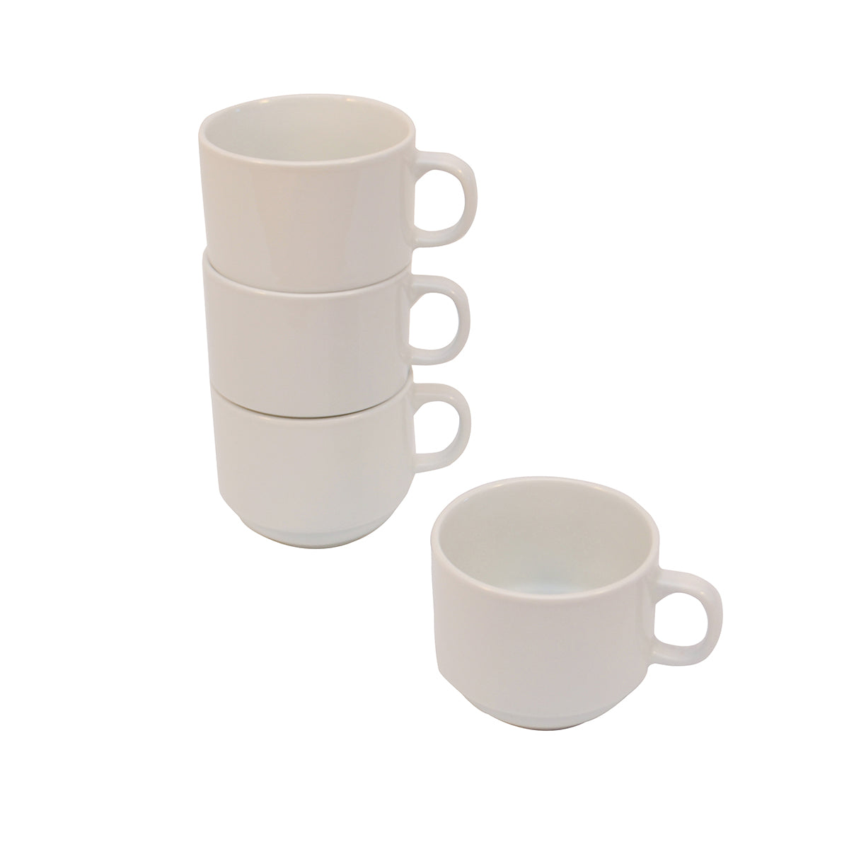 Rim White Stacking Coffee Cup 8oz - Porcelain | IEP – International ...
