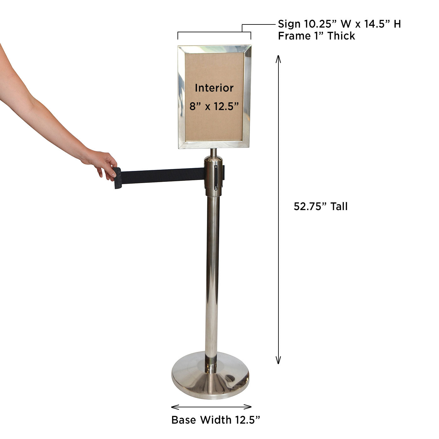 Sign Holder for Retractable Stanchions - Stainless | IEP ...
